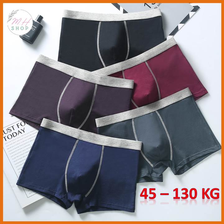【L-6XL】Men Plus Size Cotton Underwear Up to 130kg Breathable Trunk ...