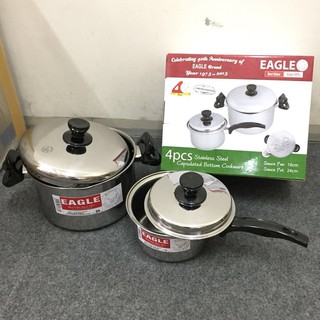 ( 100% Original ) Eagle Stainless Steel 4 Pcs Capsulated Bottom ...