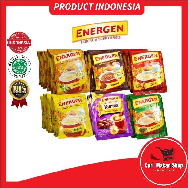 ENERGEN 1 sachet x 29gram Asli Indonesia Minuman Cereal & susu ...