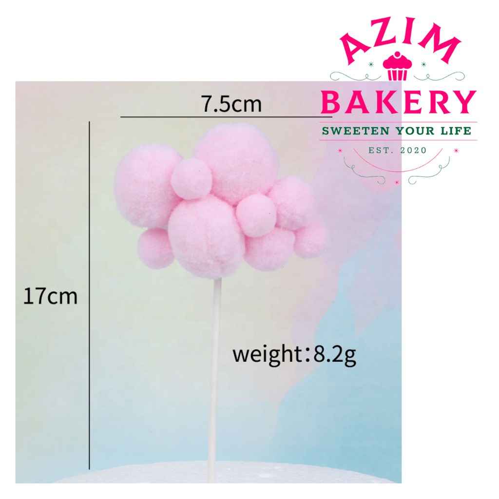 PINK RAINBOW CAKE TOPPER (1PC) KEK TOPPER | BALLOONS CAKE TOPPER ...