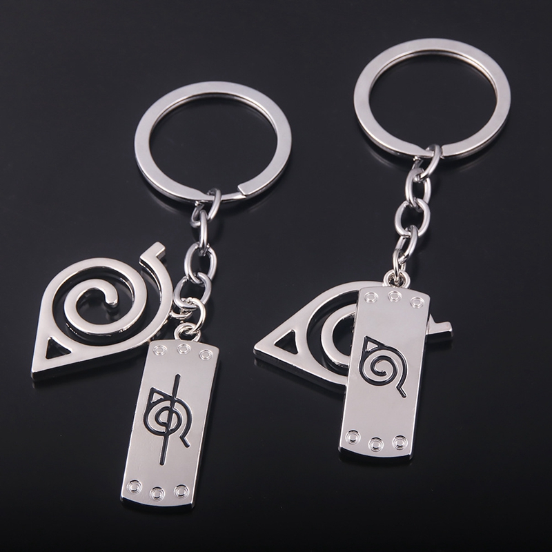 Anime Naruto Uzumaki Naruto Konoha Logo Keychain High Quality Metal ...