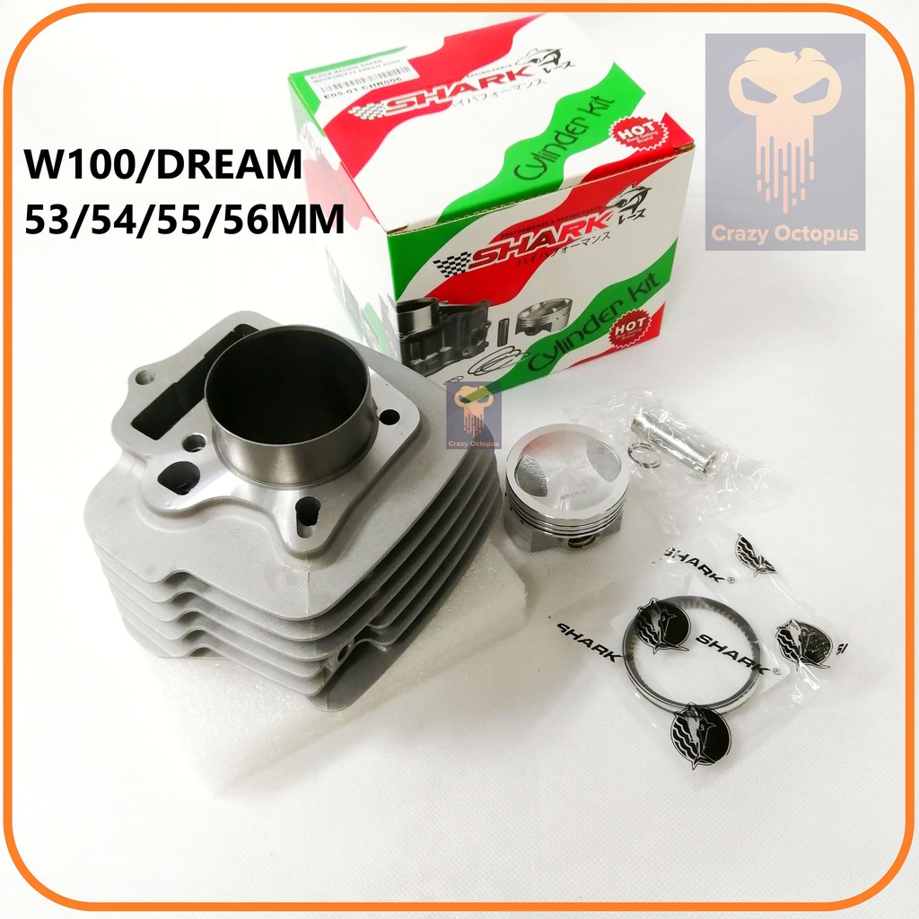 SHARK RACING BLOCK KIT SET 53MM/54MM/55MM/56MM EX5 DREAM WAVE100 W100R ...