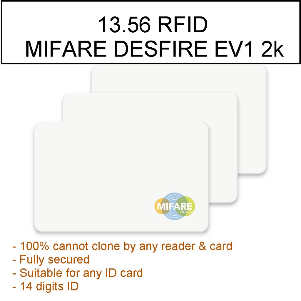 13.56 Mifare DESFire EV1 2K RFID Blank Card | Shopee Malaysia