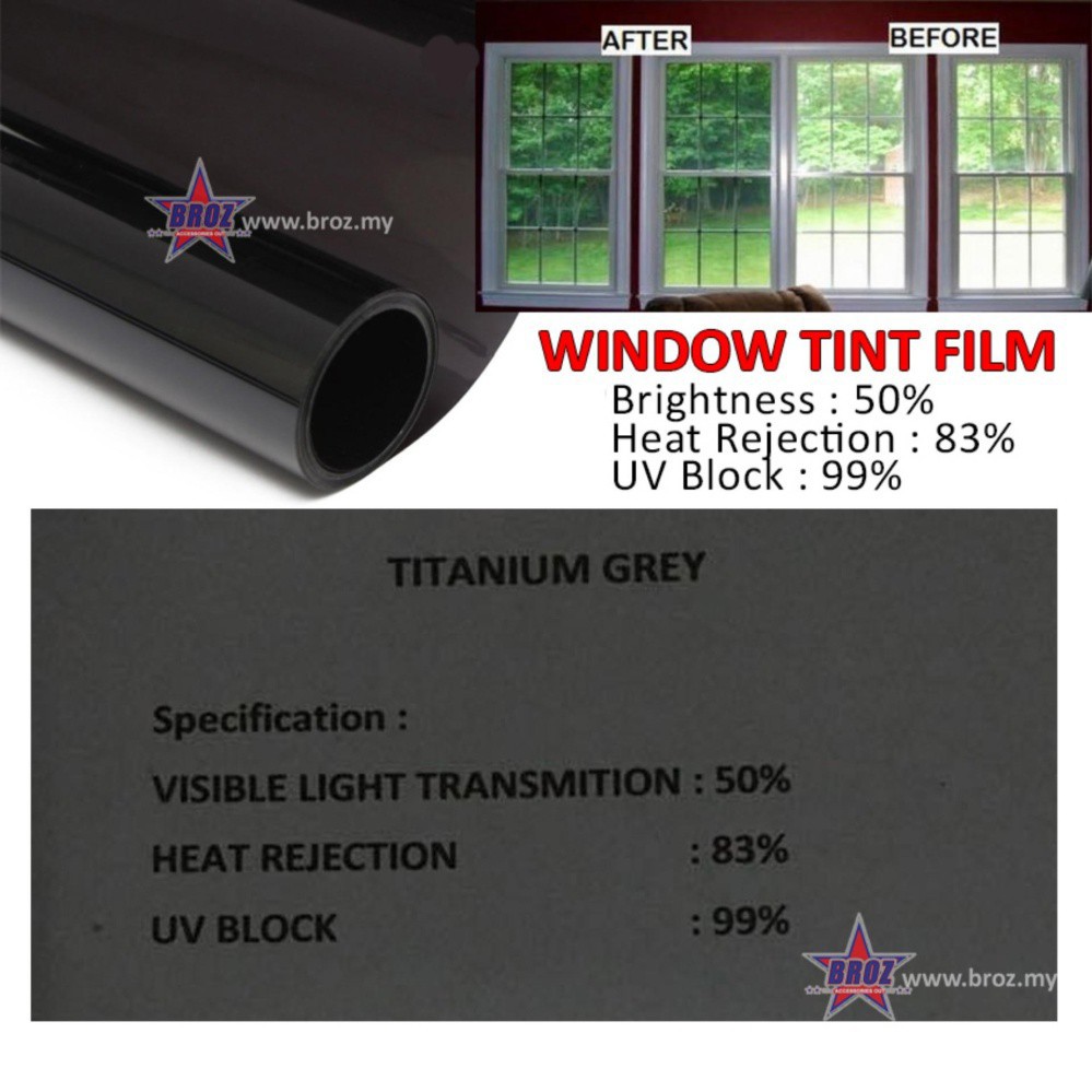 Titanium Grey 50% Solar Window Tint Film For Building | Shopee Malaysia