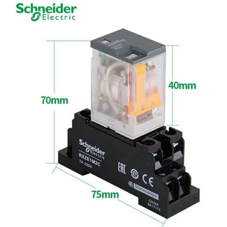 SCHNEIDER relay and socket rxm RXM2LB RXM4LB RXZE1M2C RXZE1M4C | Shopee Malaysia