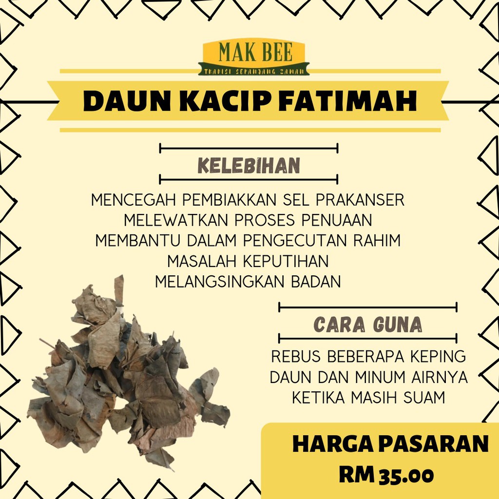 DAUN KACIP FATIMAH MAK BEE (+- 50 GRAM) | Shopee Malaysia