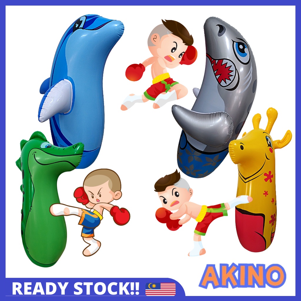 Inflatable Punching Bags, Blow up Tumbler for Kids, 3D Bop Bag 4 style ...