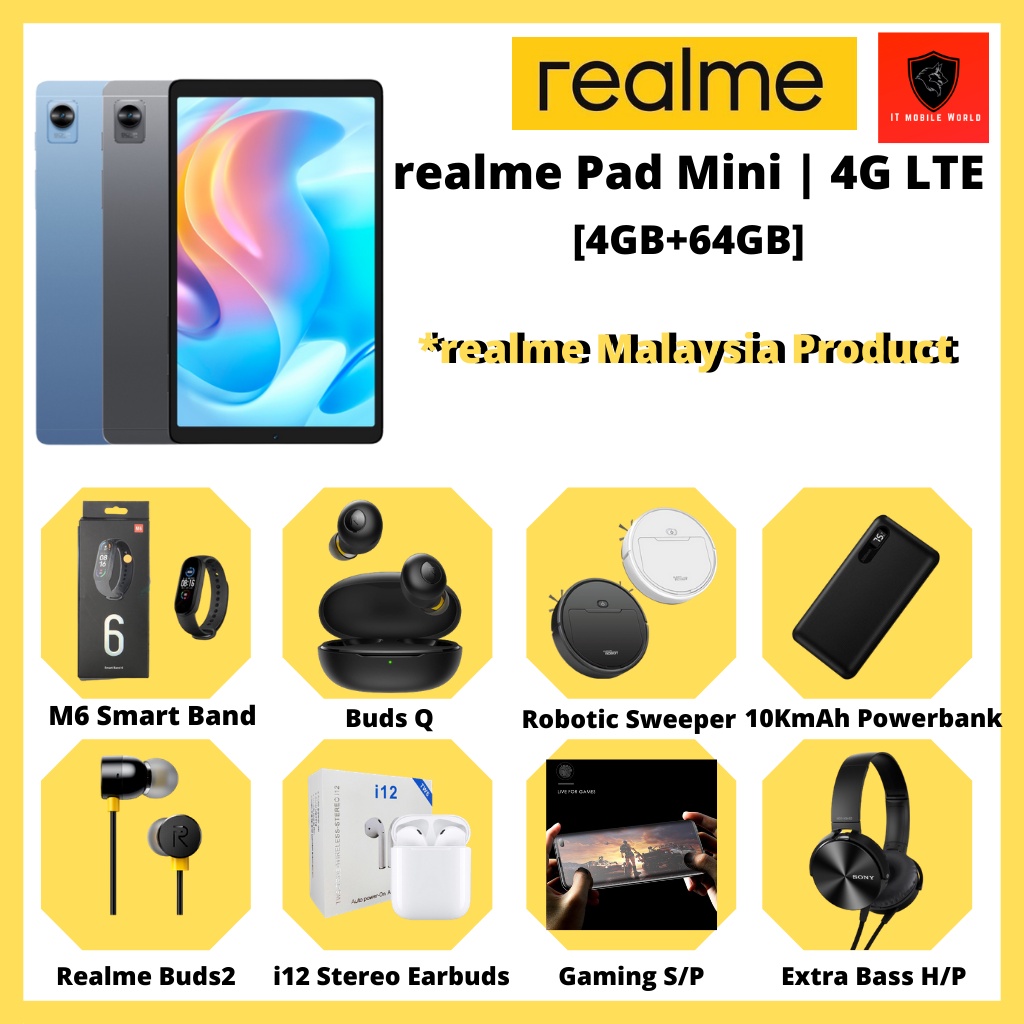 realme Pad Mini 4G LTE | 8.7-Inches Large LCD Display 4GB RAM+64GB ROM ...