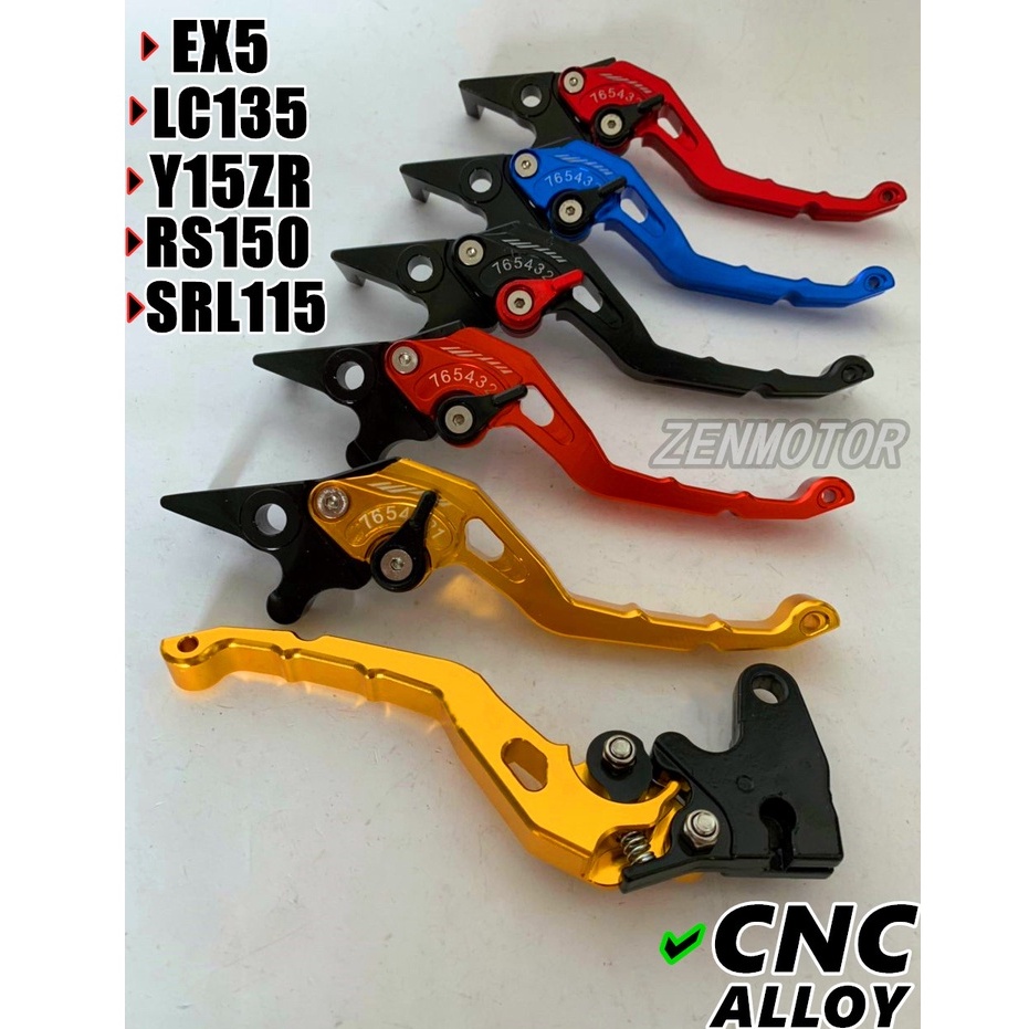 🔥 ADJUSTABLE CNC ALLOY BRAKE LEVER CLUTCH LEVER SET BREK LC135 Y15ZR EX5 RS150 SRL115 FI Y125 LC ...
