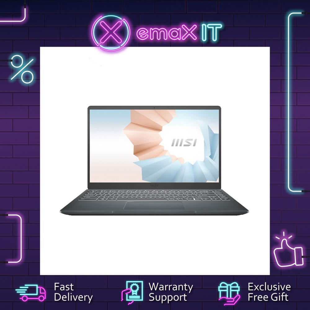 MSI Modern 14 B10MW-442 Laptop (i3-10110U 4.10GHz,256GB SSD,4GB,Intel ...