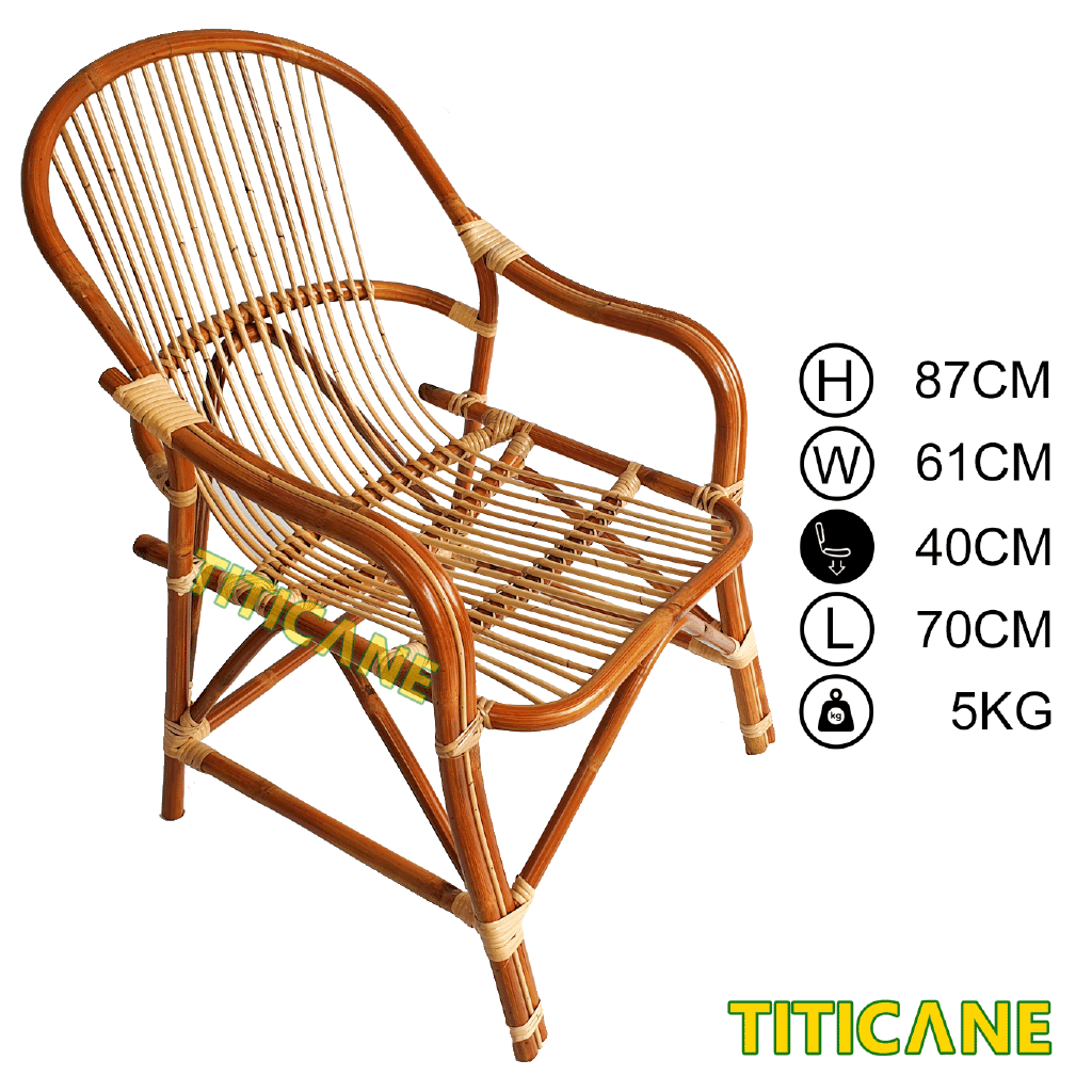 TITICANE Ming Chair [ Kerusi Rotan ] [ Rattan Dahan ] | Shopee Malaysia