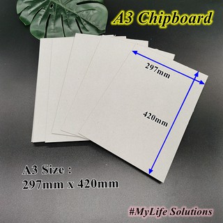 5 Pcs of A3 Grey Chipboard Laminated Paper Board Hardcover board DIY ...