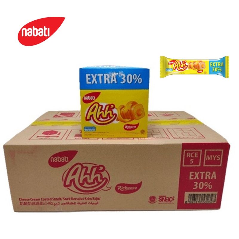 [TKM] Nabati Richeese Ahh Triple Cheese Extra 30%5gm x 20's x 10boxes | Shopee Malaysia