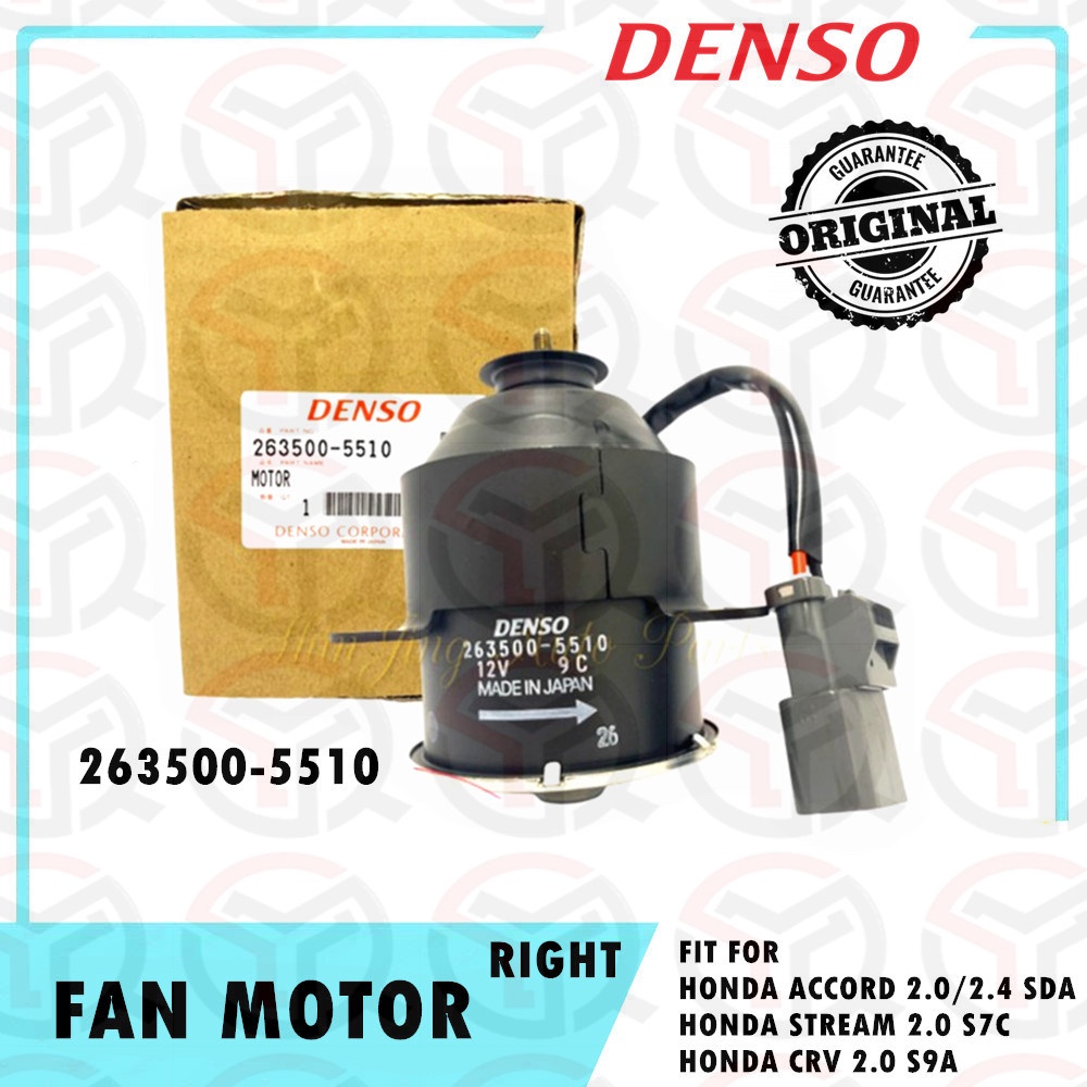 HONDA ACCORD SDA STREAM RN3 S7C CRV S9A DENSO (ORIGINAL) RADIATOR FAN MOTOR (RIGHT) (263500-5510 ...