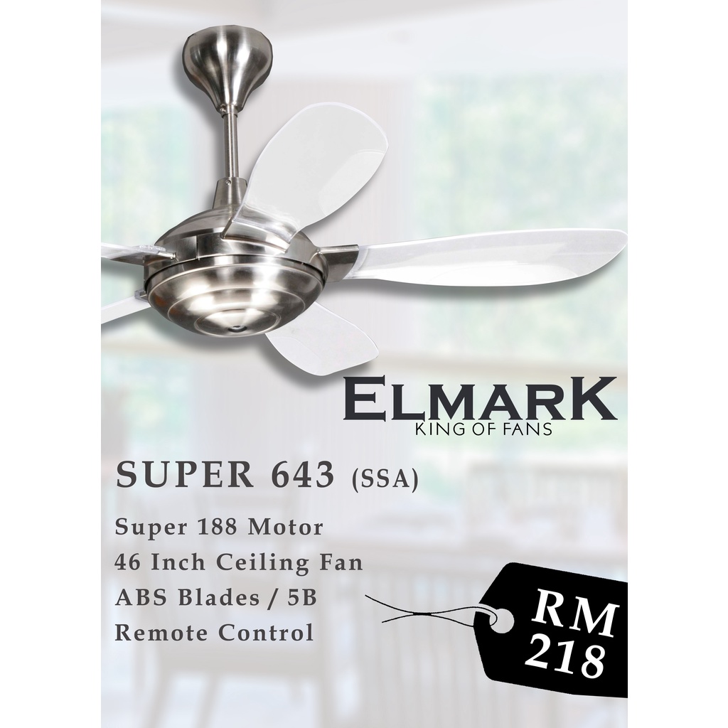 Elmark Ceiling Fan 46" Super 643 (SSA) | Shopee Malaysia