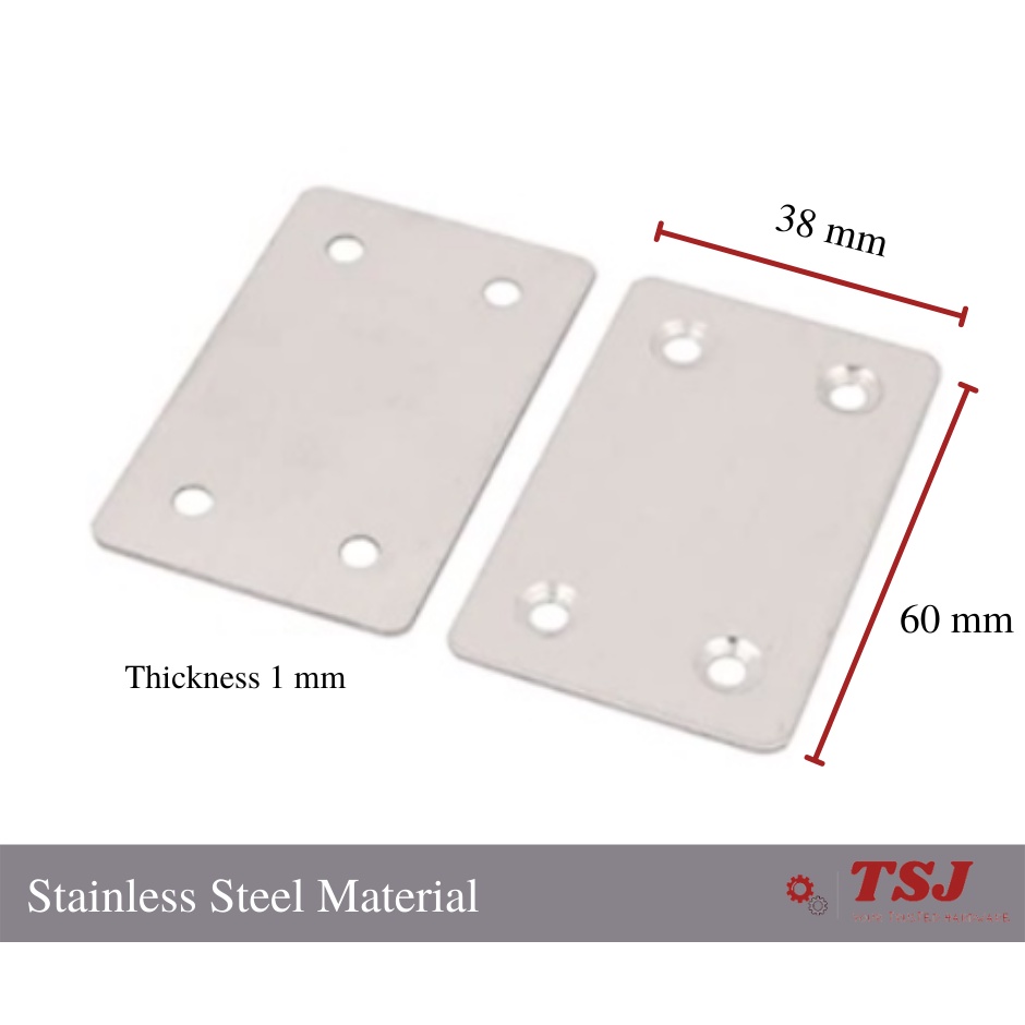STAINLESS STEEL Shelf Bracket S/S Flat Bracket Shelf Corner Brace Angle ...