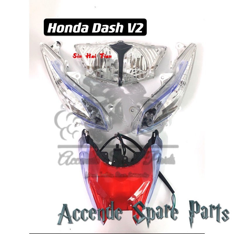 HONDA DASH V2 DASH NEW Head Lamp Tail Lamp Signal Lamp Tail Lamp Cover ...