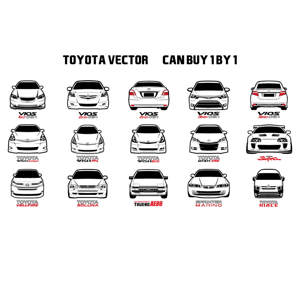 CAR VECTOR // VEKTOR KERETA (TOYOTA EDITION ) MURAHHH!! CAN BUY BY ...