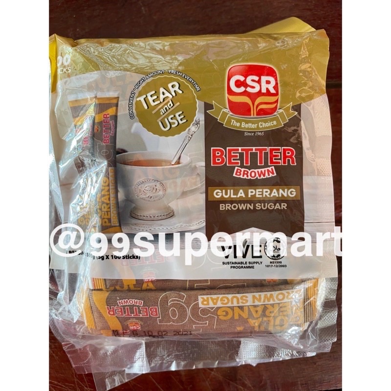 CSR Better Brown Sugar Gula Perang Packet Paket 5g x 100 sachet ...