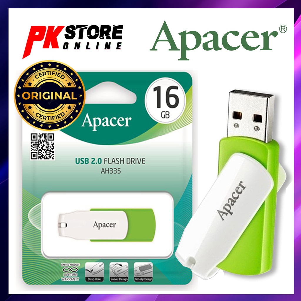 APACER USB 2.0 AH335 USB FLASH DRIVE PENDRIVE 32GB/64GB THUMB DRIVE ...