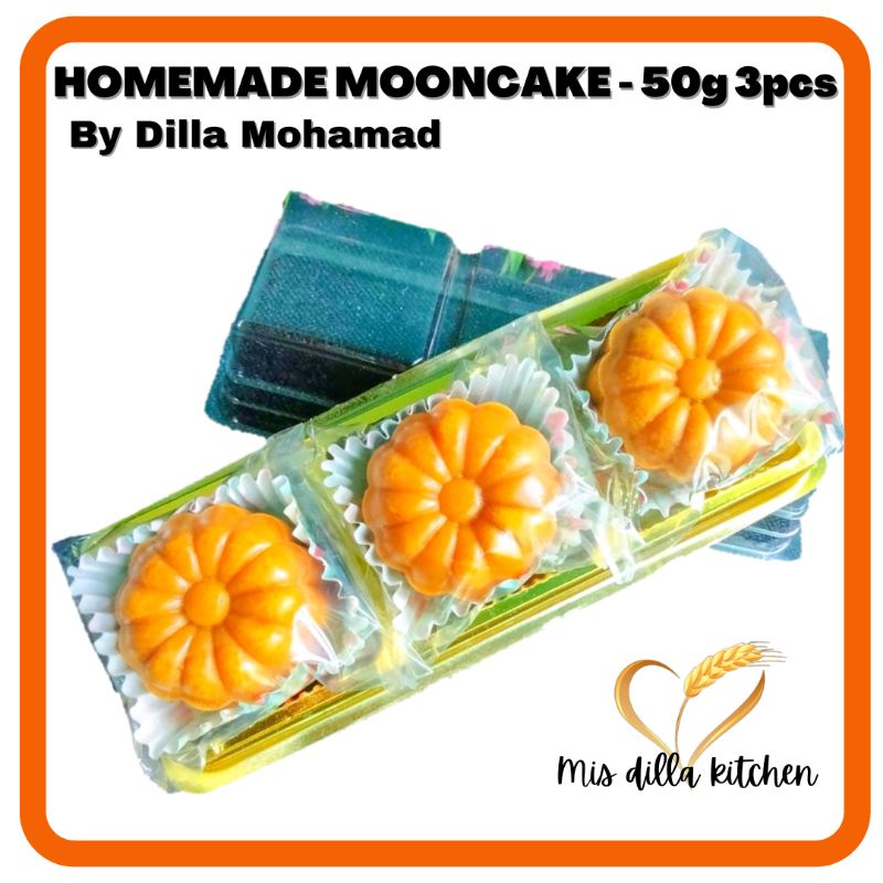 Mooncake Homemade 3pcs Small Size 9 Flavor Kuih Bulan Food Bakery 50g ...