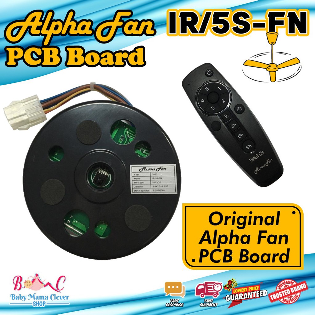 ALPHA CEILING FAN ORIGINAL PCB BOARD AND REMOTE CONTROL IR/5s-fn ...