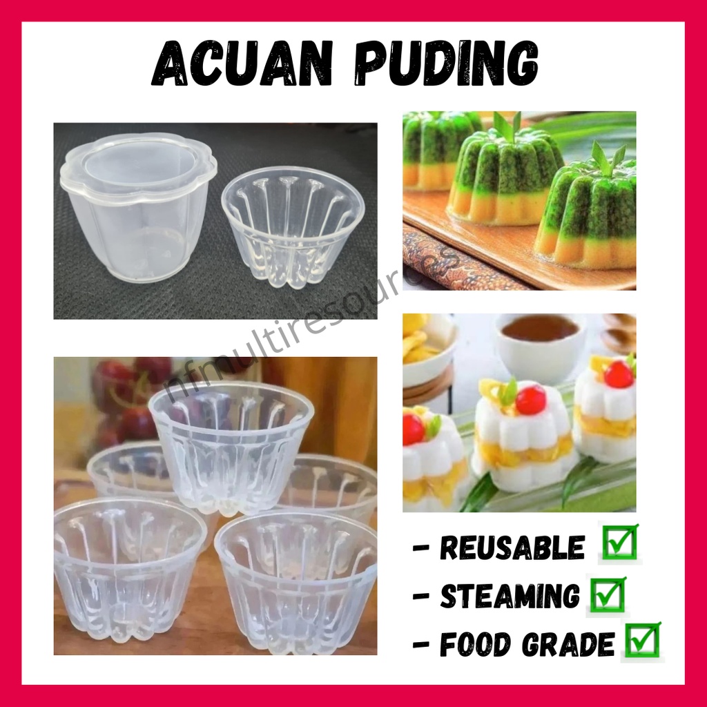 Acuan Puding Jelly Mould Pudding Cup Bekas Puding Agar Agar Plastik ...
