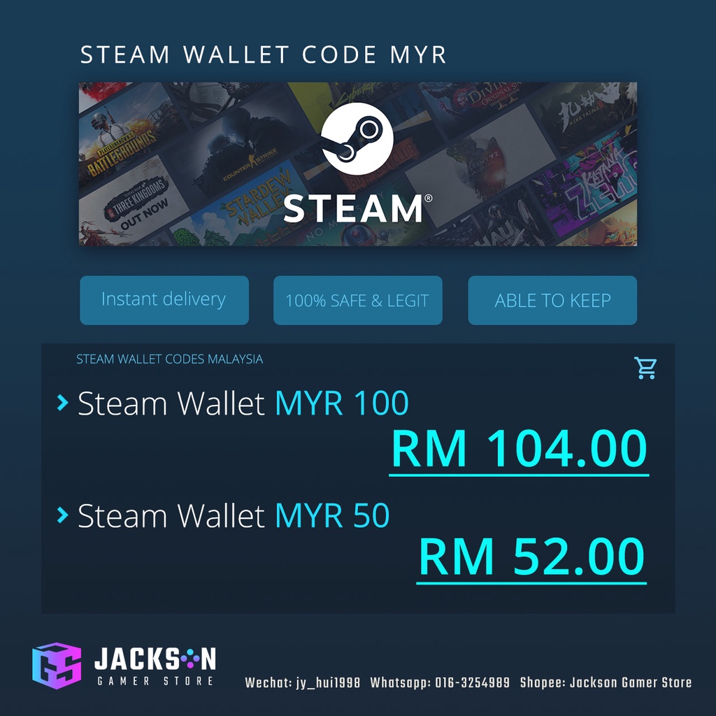 【Instant Stock】Steam Wallet Codes Malaysia | MYR Code | Safe and Original | Ready Stock | MYR 50 ...