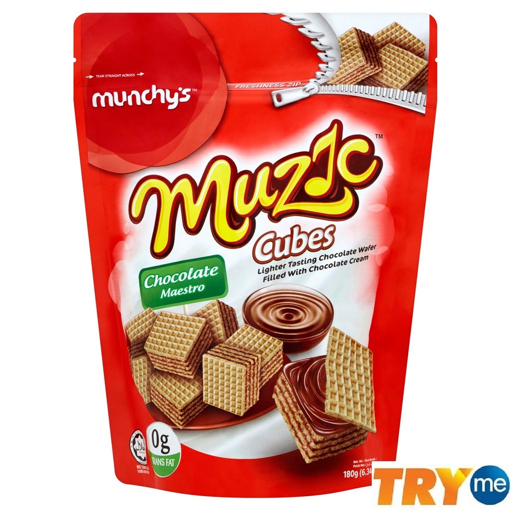 Munchy's Muzic Wafer Cube Chocolate - 180g | Shopee Malaysia