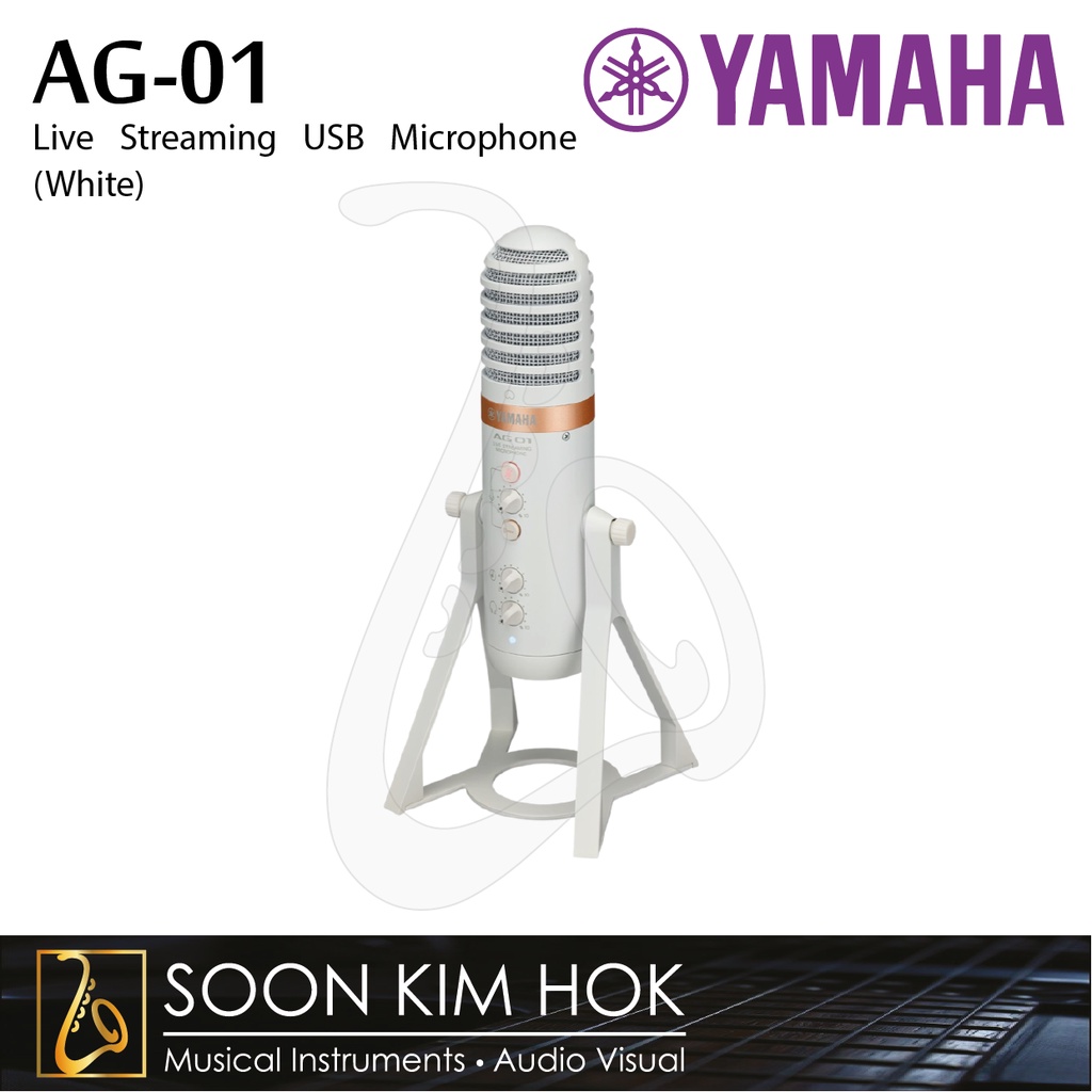 YAMAHA AG-01 Live Streaming USB Microphone (White) (AG01) | Shopee Malaysia