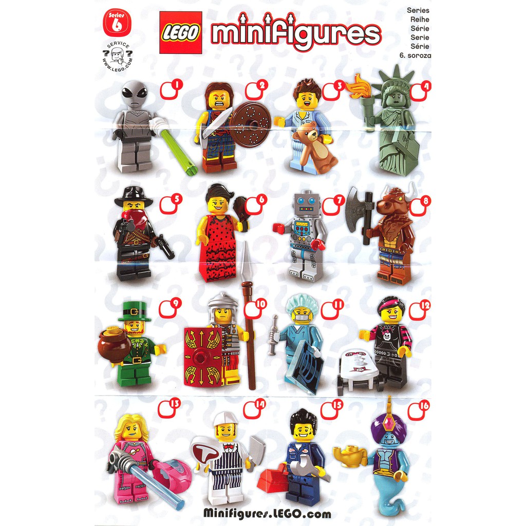 8827 LEGO Minifigures Series 6 - Complete sets of 16 (MISP) | Shopee ...