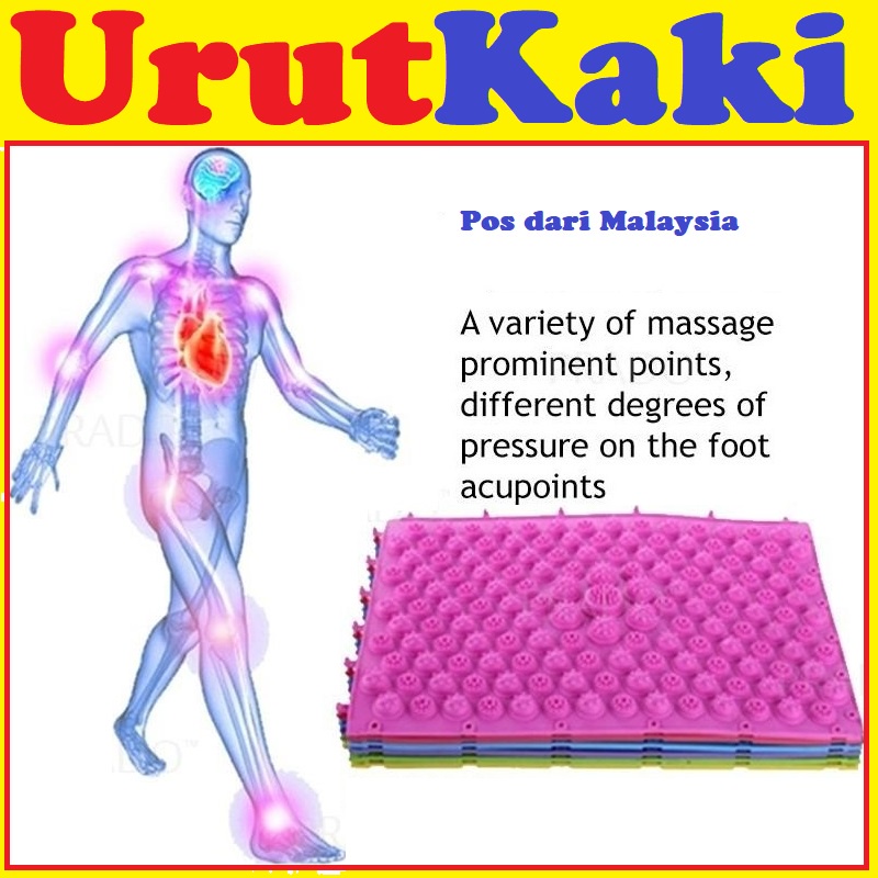 Tikar Urut Tapak Kaki Akupresur Acupressure Foot Care Massage Mat Pad Board Healthy Aid Tool Kit