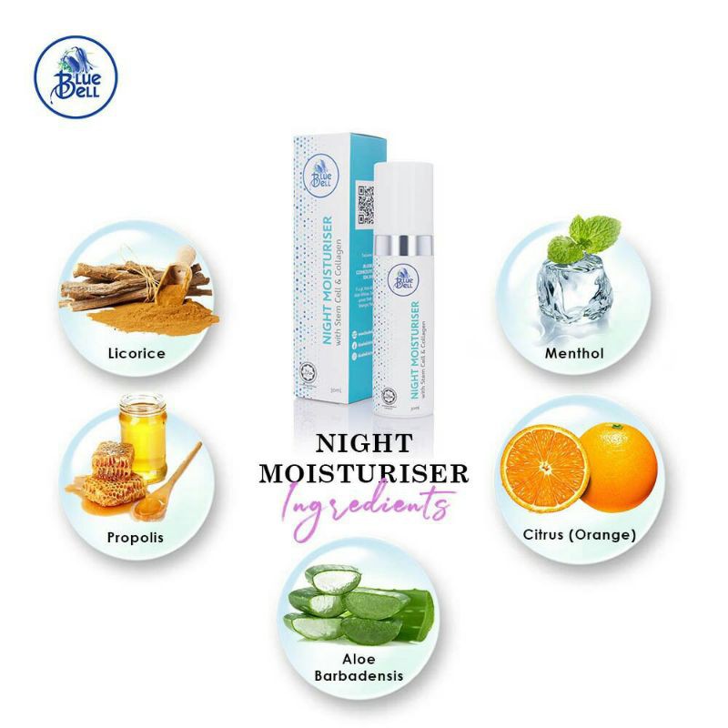 Bluebell Night Moisturiser(15ml/30ml) | Shopee Malaysia