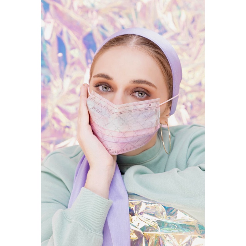 Jovian | Disposable 3Ply Headloop Monogram Mask in Rainbow (3 colors ...