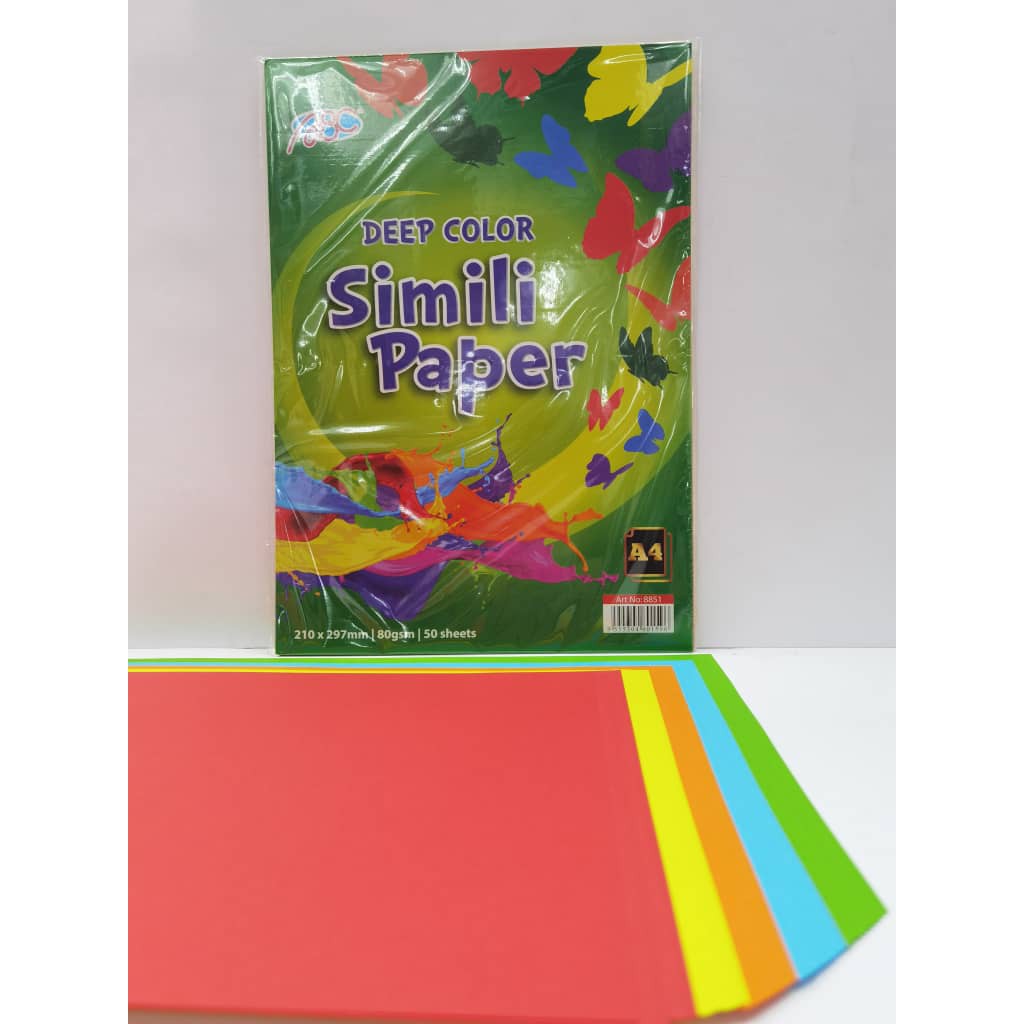 8851 A4 Simili Deep Colors Paper 80gsm 50sheets/100sheets | Shopee Malaysia