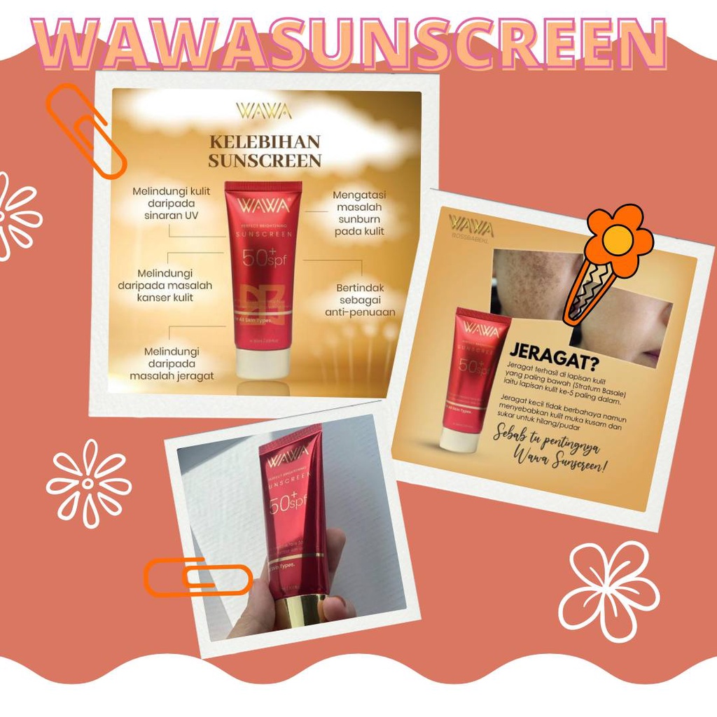 WAWA Sunscreen Sunspray SPF50 Instant Whitening lotion care | Shopee ...