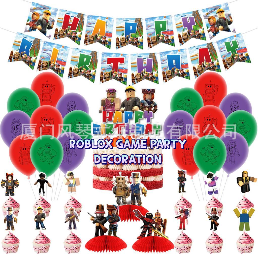 Roblox Theme Birthday Decoration Tableware Set Paper Plate Cup Straw ...