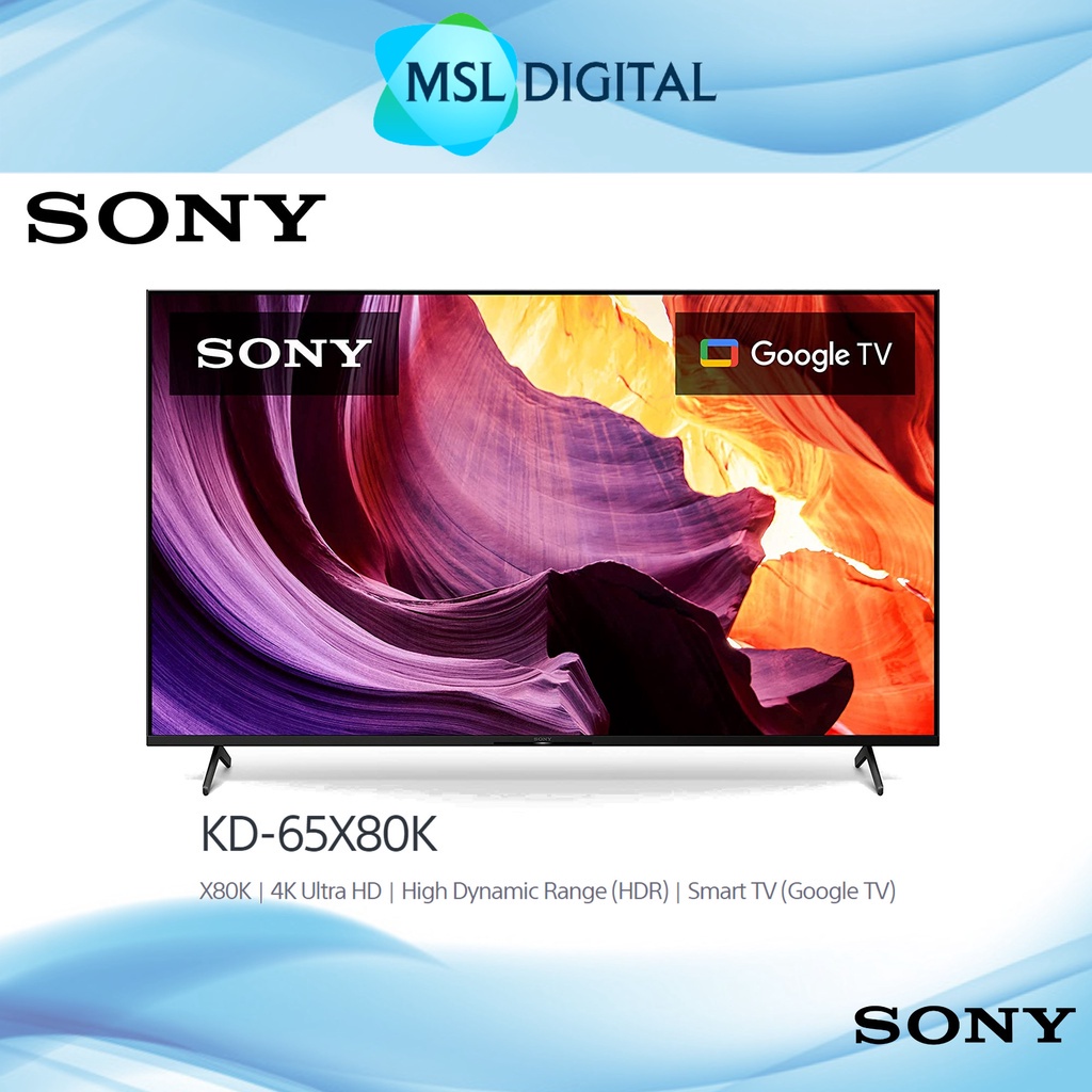 Sony Bravia KD-65X80K | X80K | 65" | 4K Ultra HD | High Dynamic Range (HDR) | Smart TV (Google ...
