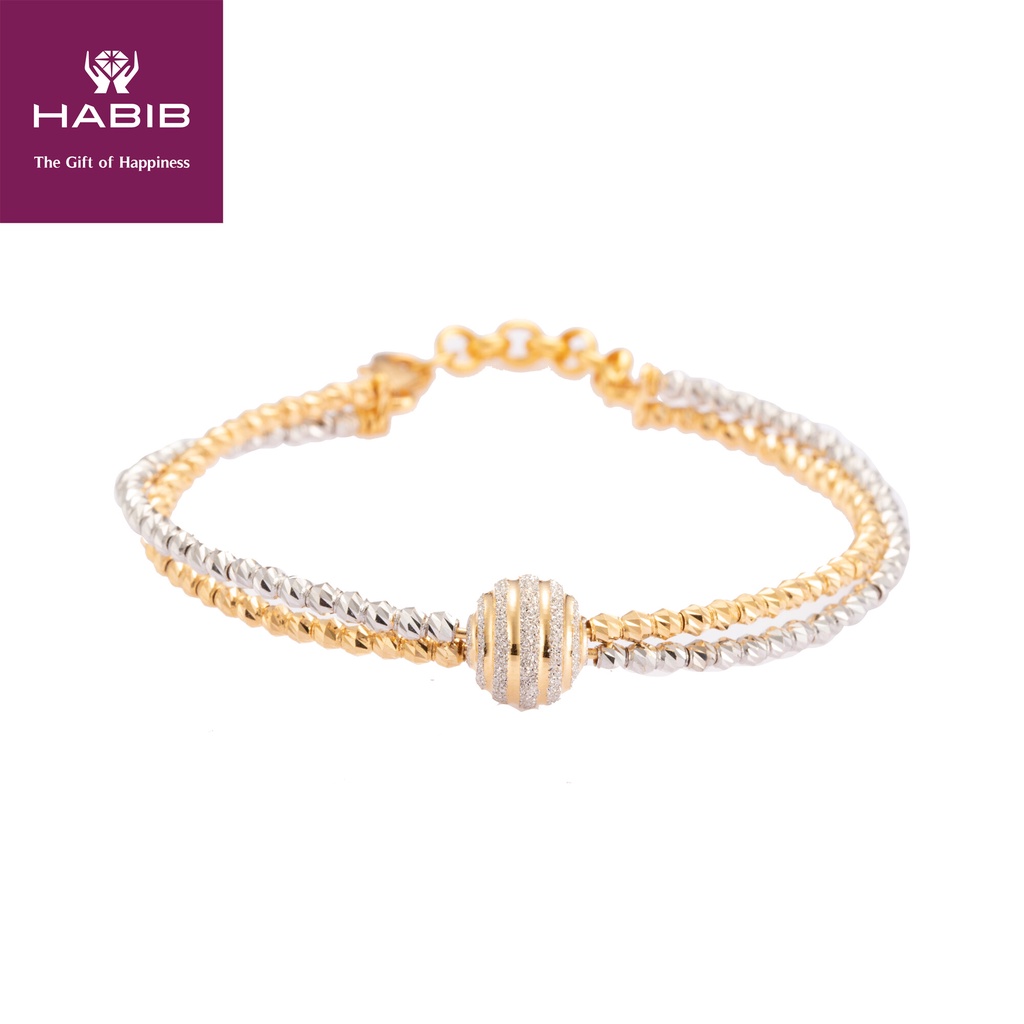 HABIB Sagiharia White and Yellow Gold Bangle, 916 Gold | Shopee Malaysia