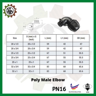 HDPE Poly Fitting Poly Pipe Connector MTA/FTA/Male Elbow/Female Elbow ...