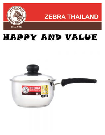 100% Original Thailand Zebra Stainless Steel 18cm Extra II Sauce Pan ...