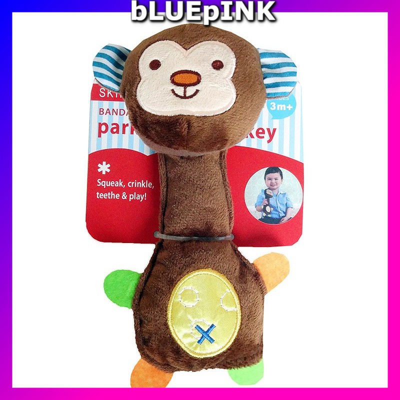 🌈 bLUE pINK 🦄 Baby Cute animal plush toy plush Hand bells Plush Soft ...