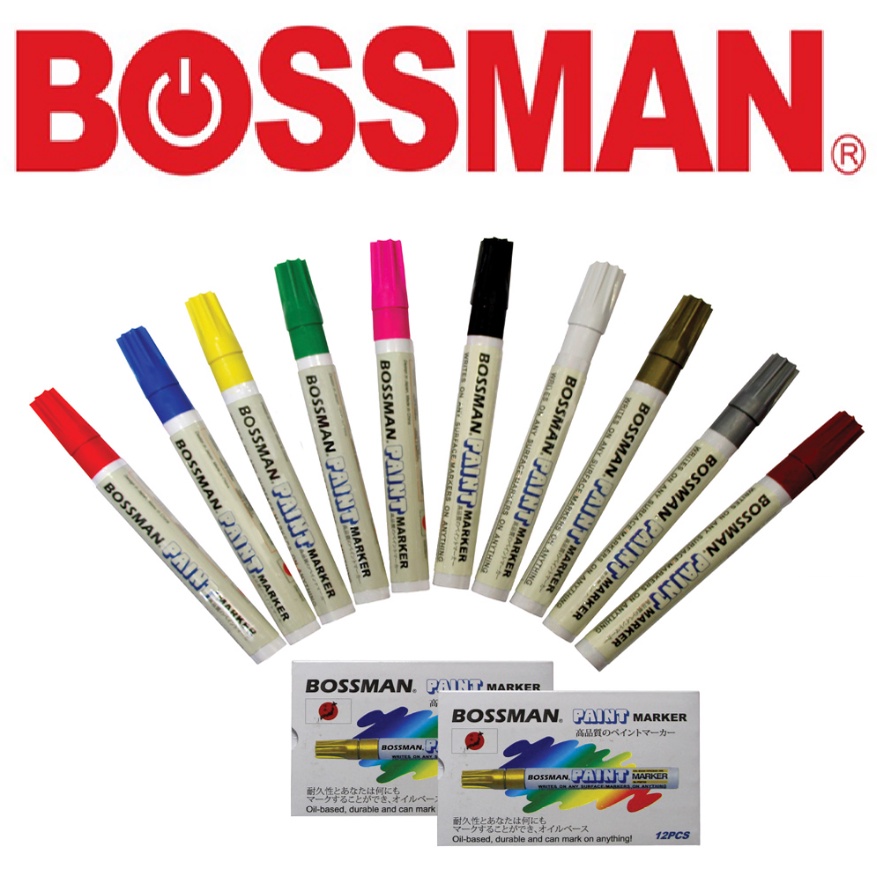 BOSSMAN PAINT MARKER OIL HIGH PERFORMANCE CAT PEN BERMATA TEBAL ...