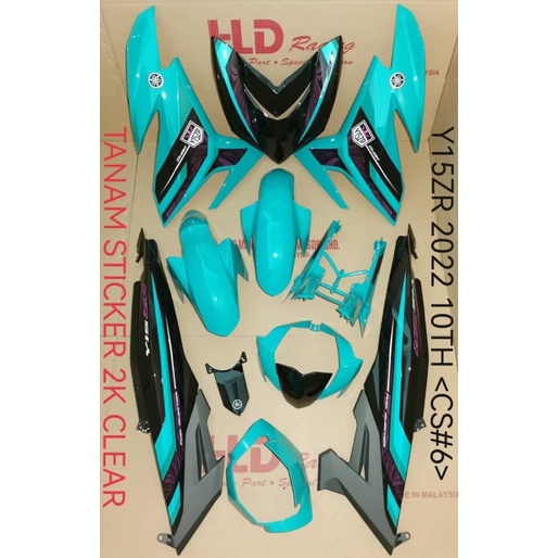 HLD Y15ZR Y15 V1 V2 FULL SET COVERSET CS#6 CYAN TURQUOISE BLUE 2022 ...