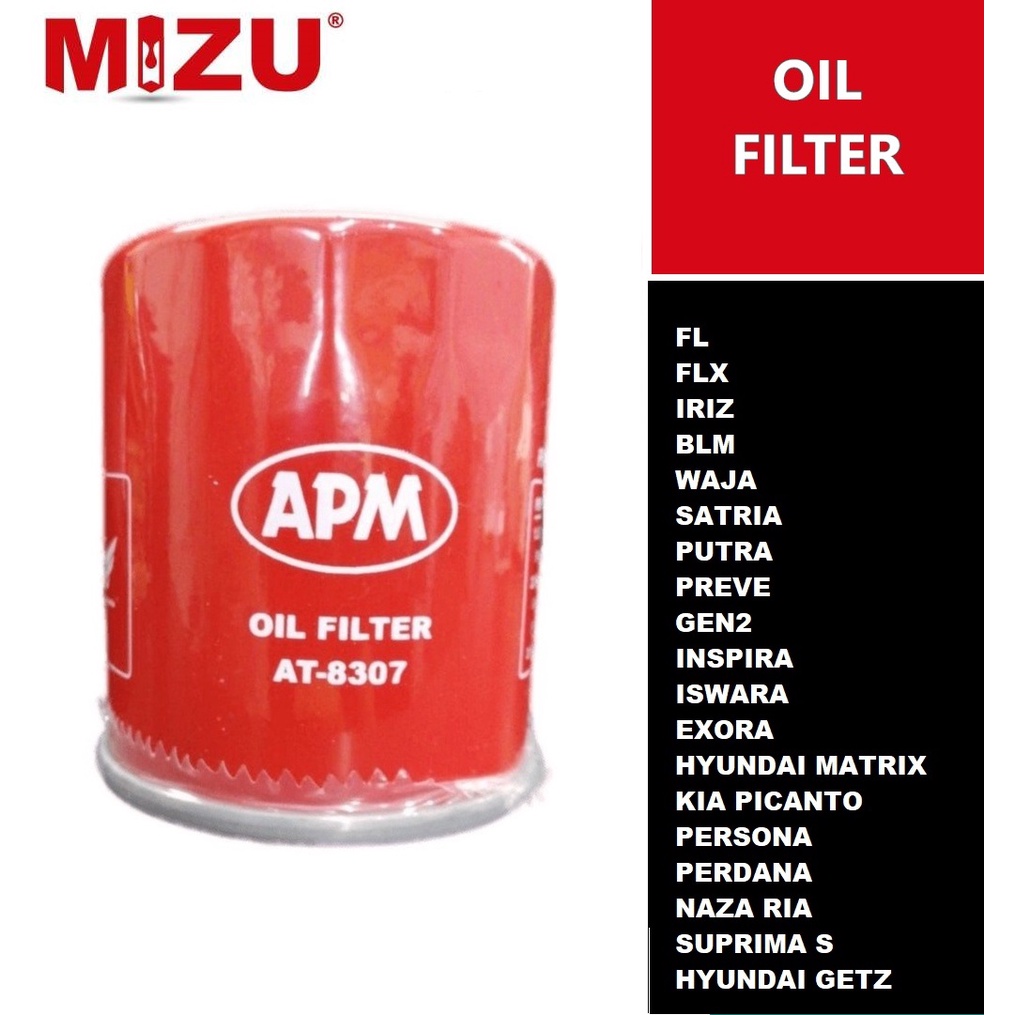 Mizu APM 8307 Proton Oil Filter Genuine (Gen 2/Blm/Waja/Wira/Persona ...