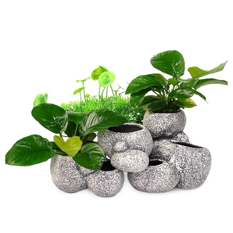 Multi-function Aquarium Ceramic Ornament Fish Tank Water Plant Bonsai ...