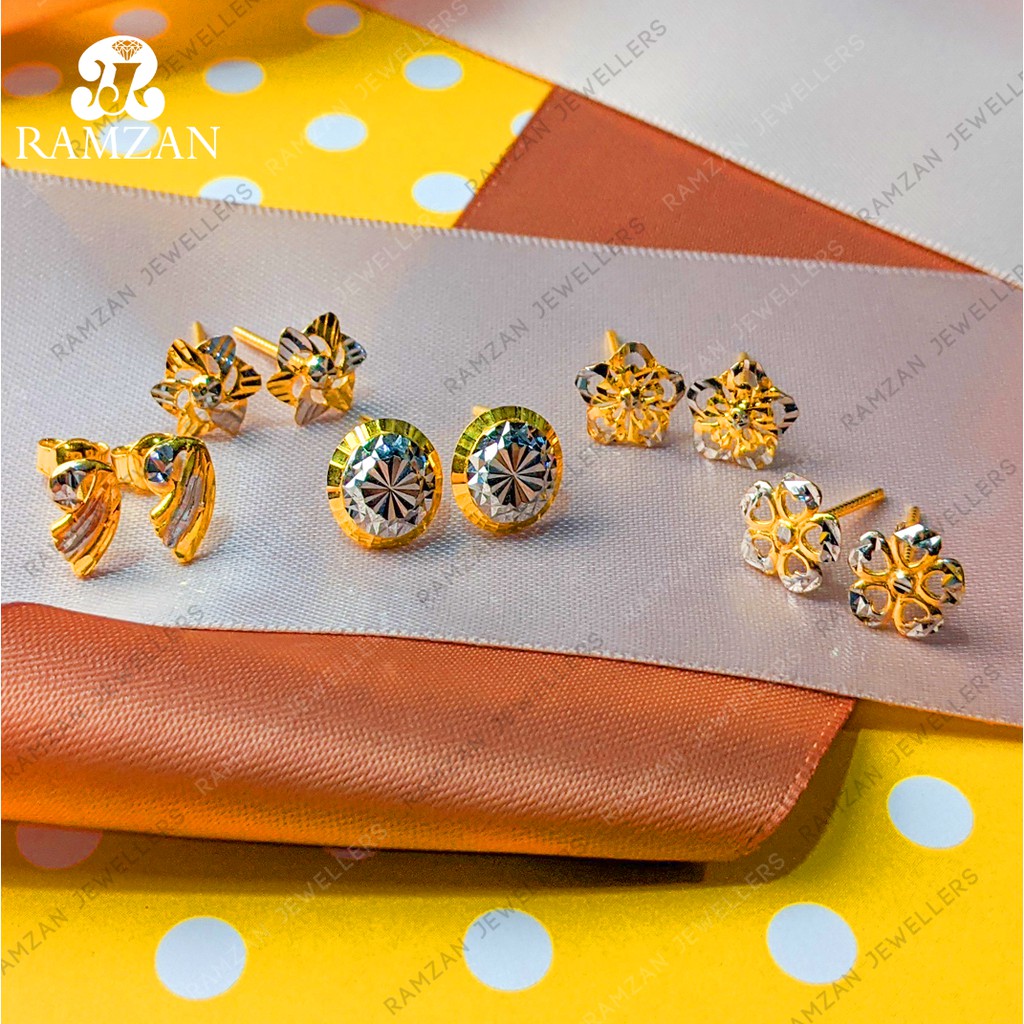 Subang Skru Emas 916 (916 Gold Stud) | Shopee Malaysia