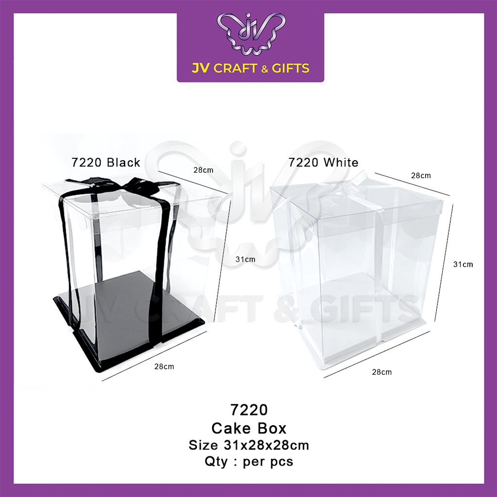 Transparent Cake Box With Ribbon | Birthday Anniversary Gift Box ...