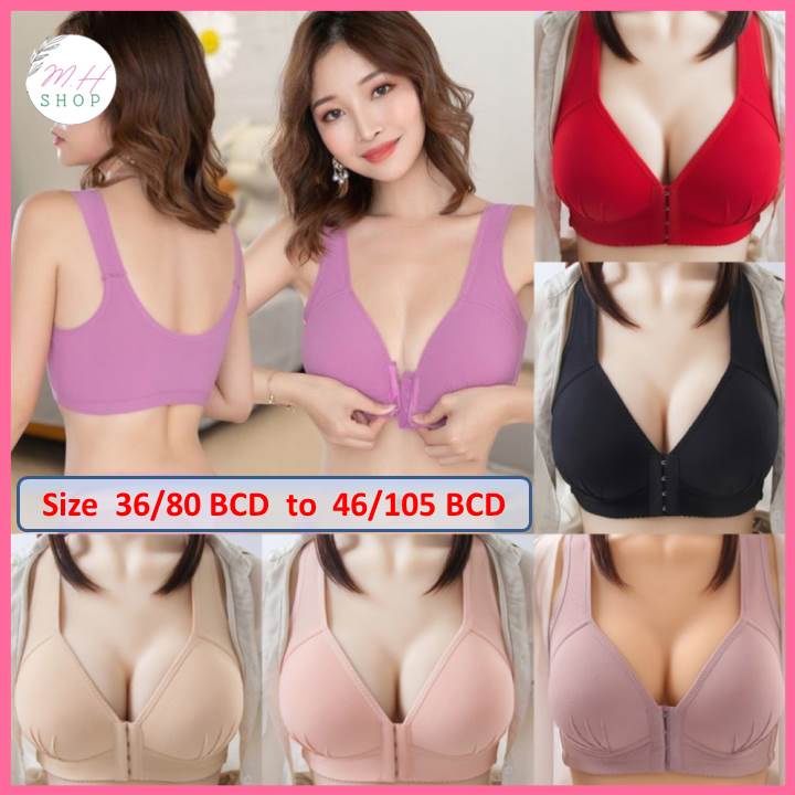 【READY STOCK】Front Buckle Bra(36BCD to 46BCD)Non-wired Plus Size Push Up Sport Bra内衣 | Shopee ...