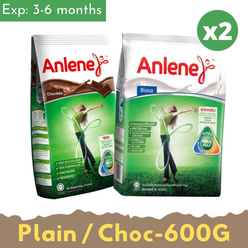 Anlene Regular / Chocolate 600G ( Anlene 600G X 2 packs ) | Shopee Malaysia